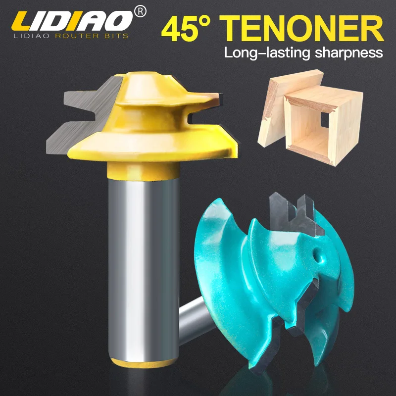 LIDIAO-45-Degree-Lock-Miter-Router-Bit-1-4-And-1-2-Inch-Tenon-Milling ...