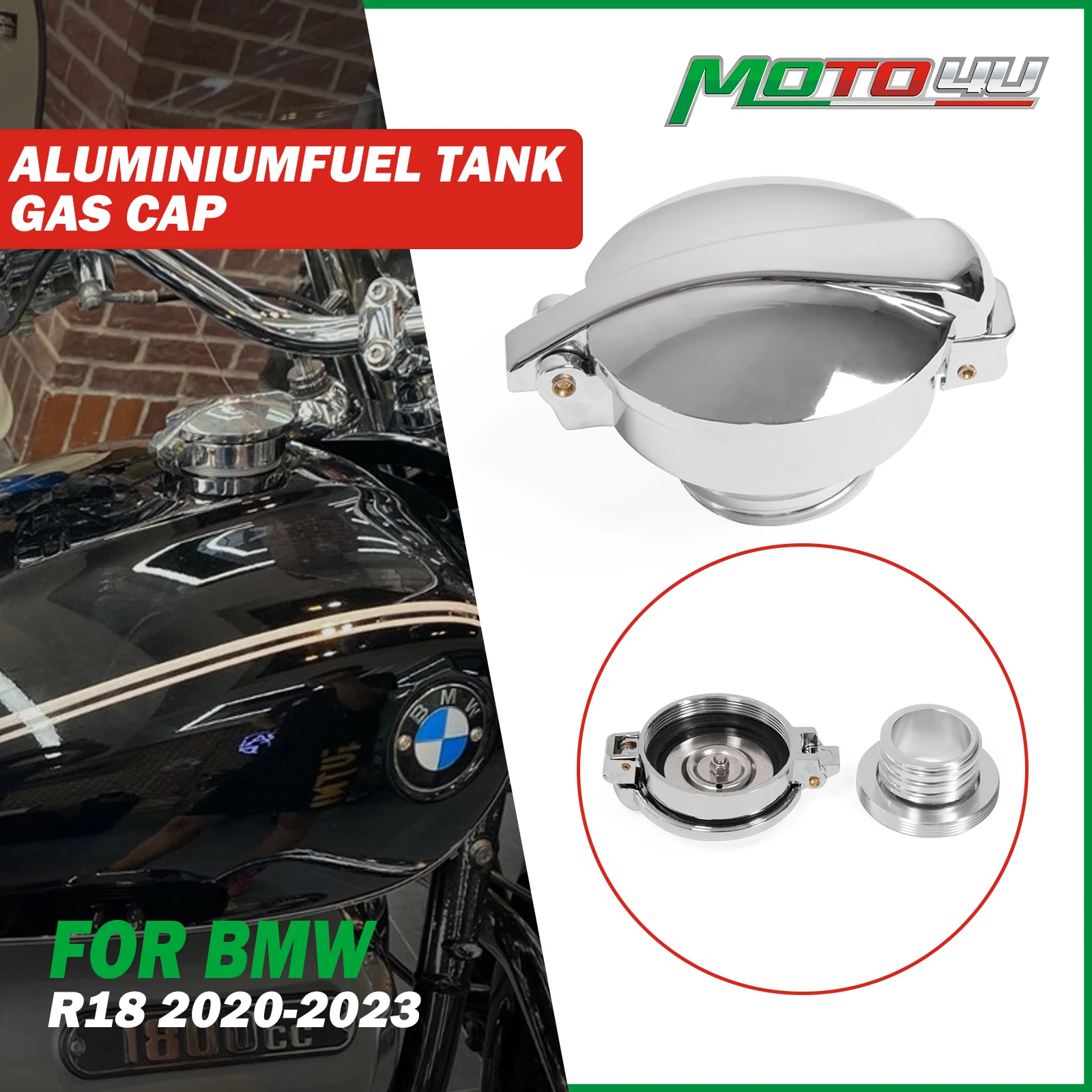 For BMW R18 2020 2021 2022 2023 Aluminium Fuel Tank Gas Cap Monza Style ...
