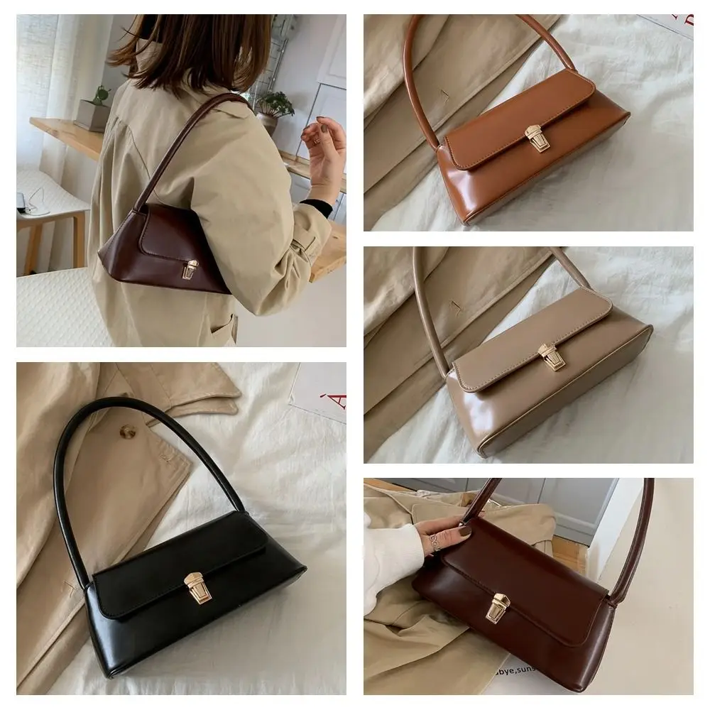 Pu-Leather-Underarm-Bag-Fashion-Solid-Color-Metal-Buckle-Luxury ...