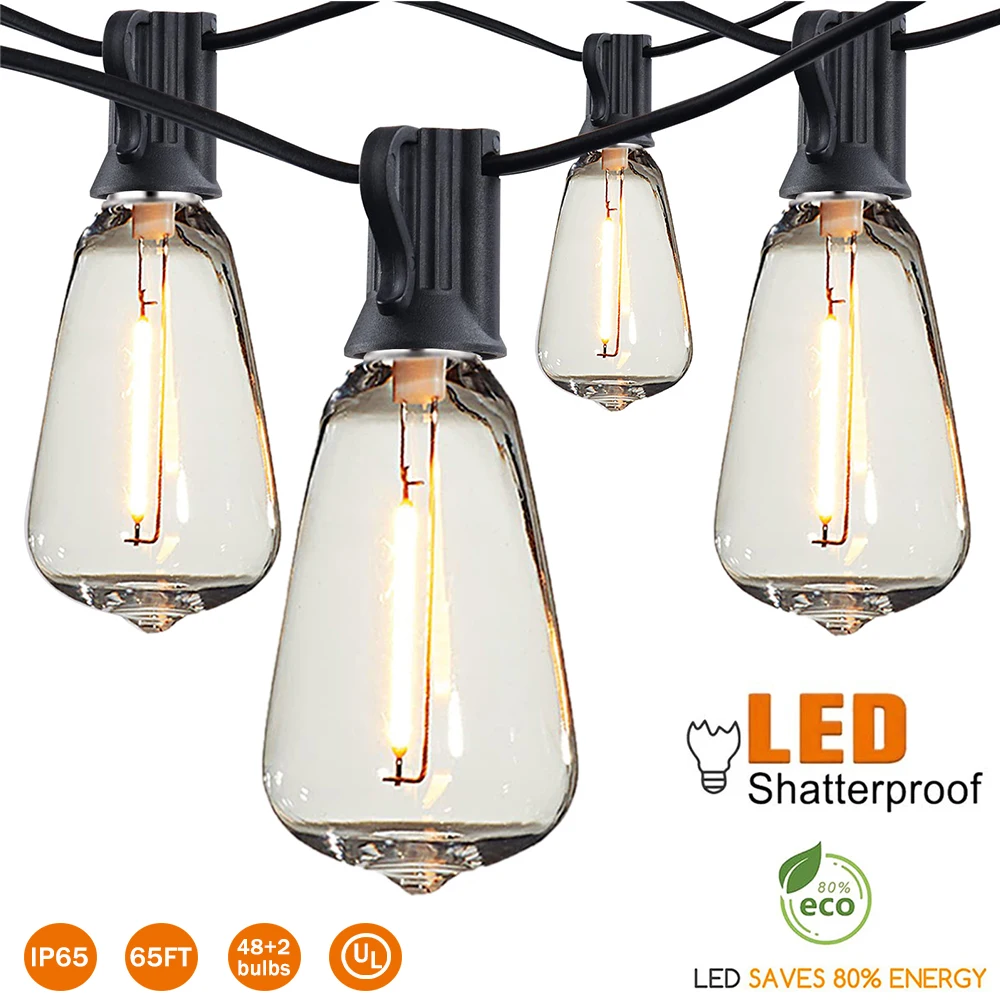 ST38 Led String Lights Outdoor Connectable Plastic Shatterproof IP65 ...