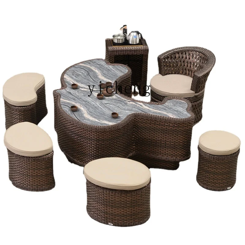 Zf-Table-Chair-Set-Courtyard-Large-Tea-Platform-Rattan-Tea-Table-Garden ...