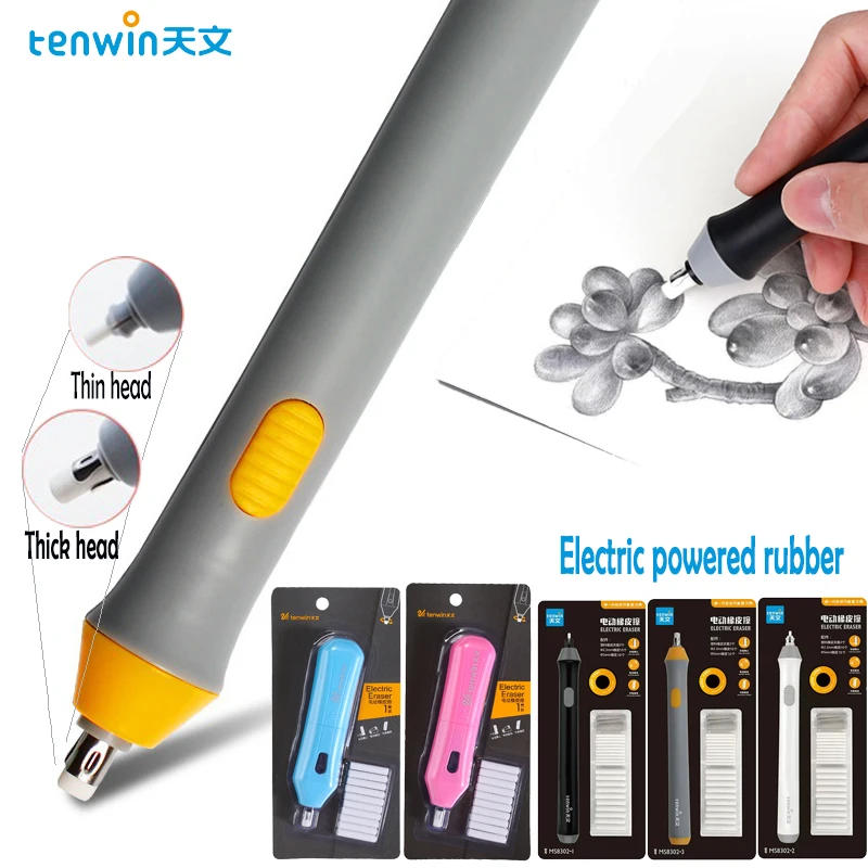 Tenwin-Adjustable-Electric-Rubber-Eraser-With-Rubber-Refills-Battery ...