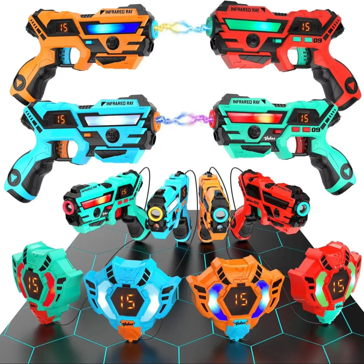VATOS-4x-Laser-Tag-Guns-with-Vests-Set-Real-time-Data-SYNC-Infrared ...