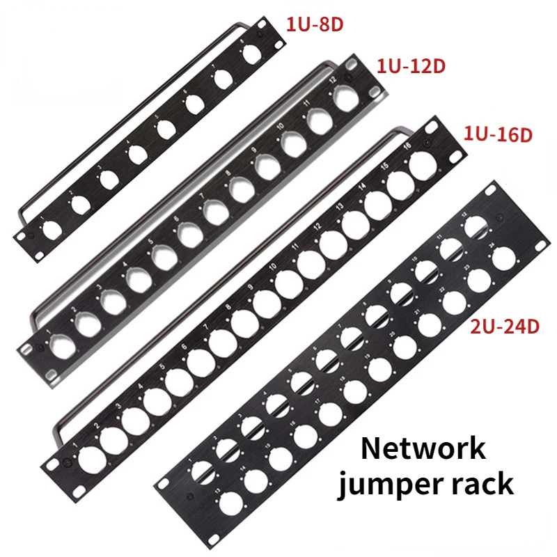 1u 2u 19" Rack Patch Panel 12 16 24channel Flight Case Mount Xlr Connecctor Hdmi-compatible Rj45 ...