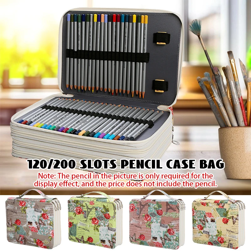 120-200-Slots-Flower-Colorful-Pencil-Case-Bag-for-School-Girl ...