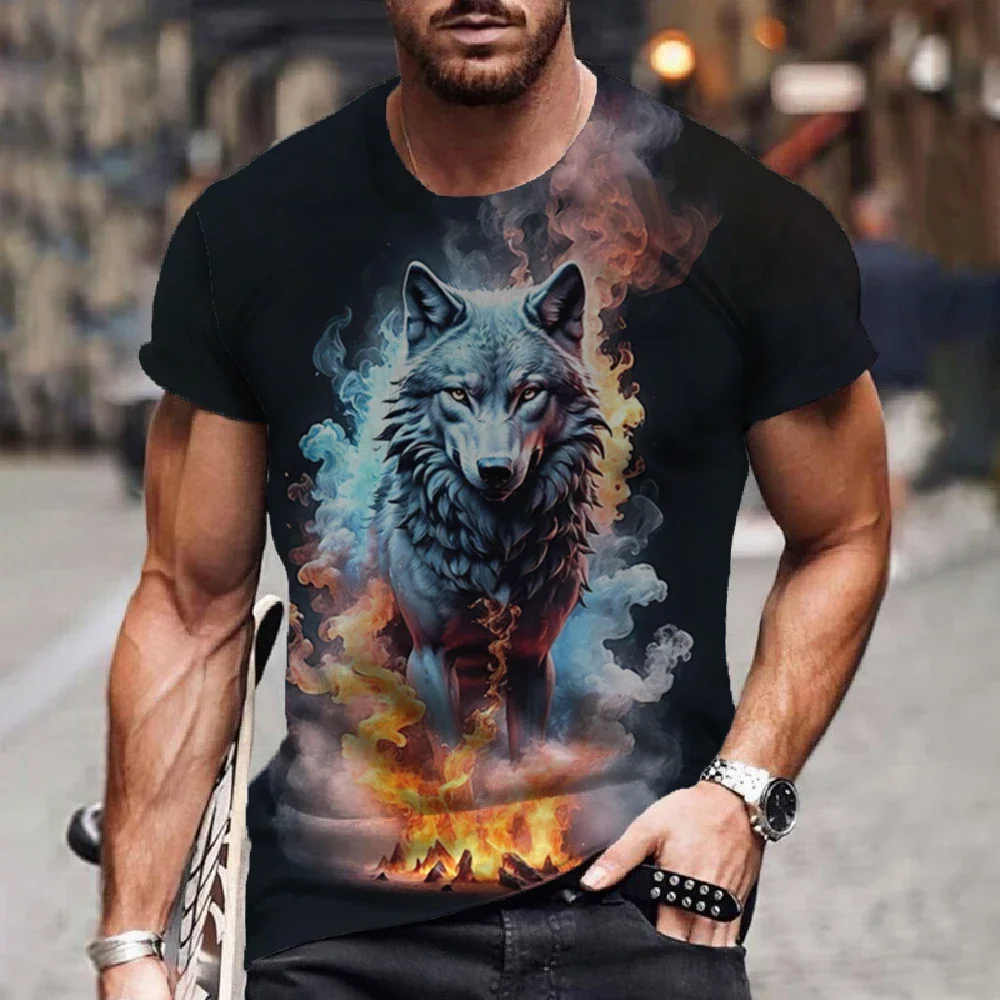 Wolf-T-Shirt-3d-Digital-Animal-Print-Graphic-camisa-hombre-Causal-Tees ...
