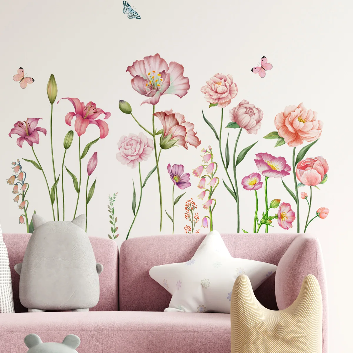 4pcs-Creative-Plant-Flower-Flower-Background-Sticker-Living-Room ...