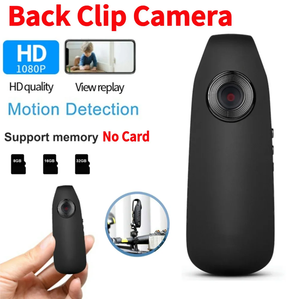 Motion Detection Back Clip Camera Portable Pocket Video Recorder ...