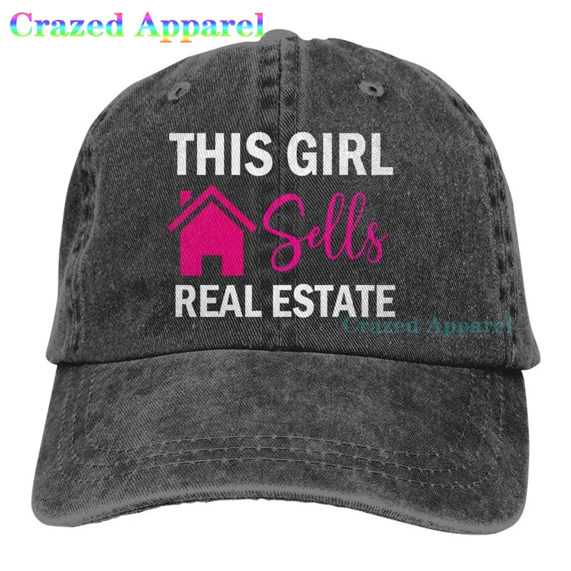 Women's This Girl Real Estate Realtor Baseball Cap Adjustable Washed ...