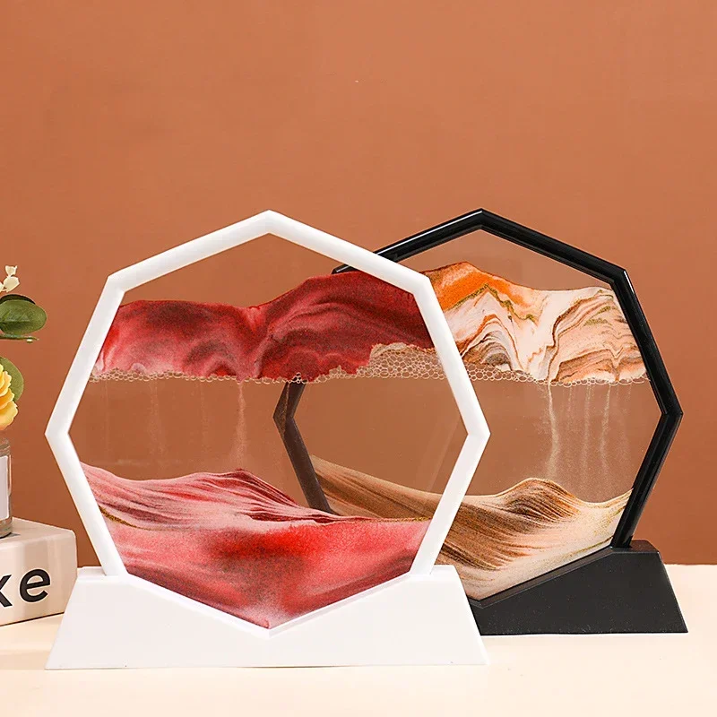 Moving-Sand-Art-Picture-Octagonal-Glass-3D-Deep-Sea-Sandscape-In-Motion ...