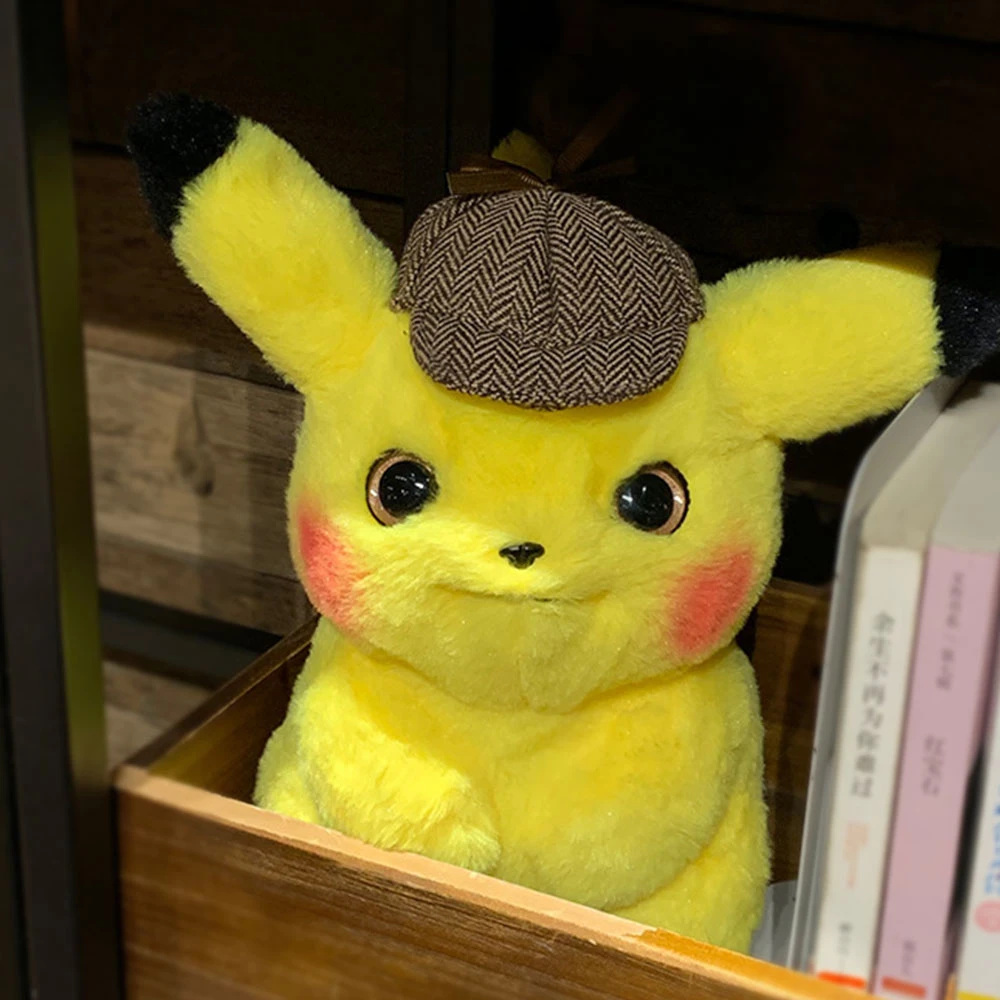 Detective Pikachu Plush Toy para crianças, Pokémon Doll, filmes, anime ...