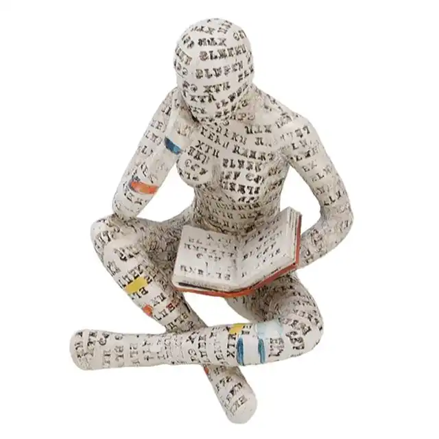 Resin Reading Woman Figurine Innovative Lady Reading Pulp Molding ...