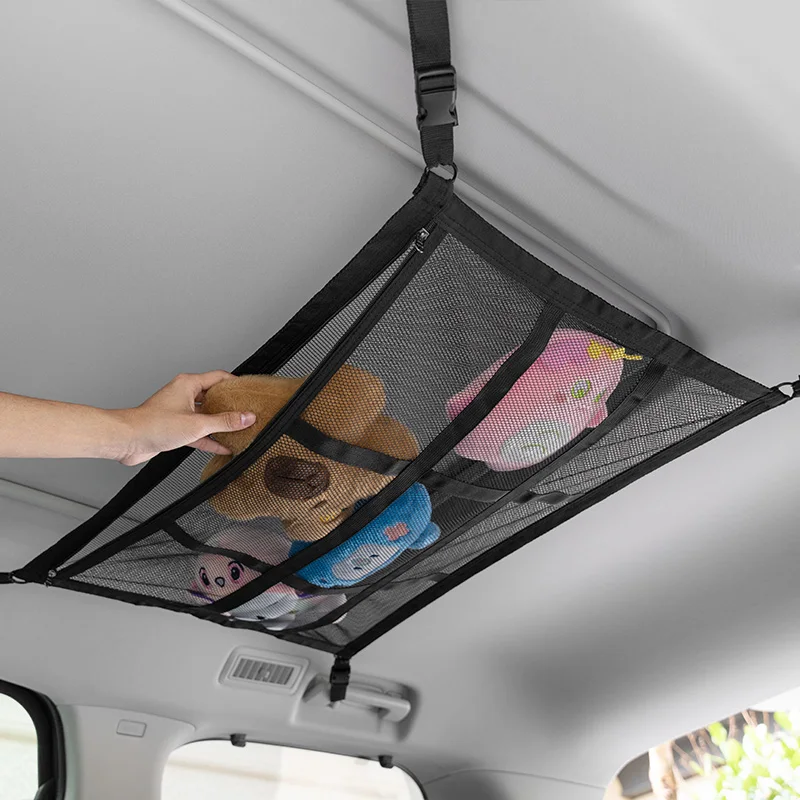 Car roof Car Storage Net Stretchable Mesh Pocket Net Elastic Sticker ...