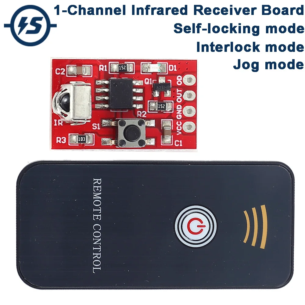 DC-3V-5V-1-Channel-Wireless-Infrared-Receiver-Board-Module-with-Remote ...