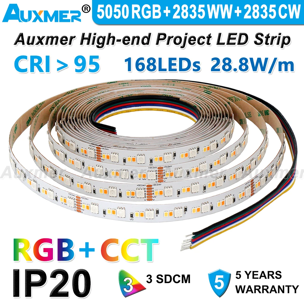 5050RGBCCT LED Strip,CRI95/90,5050RGB+High Power 2835CCT,2000~6500K ...