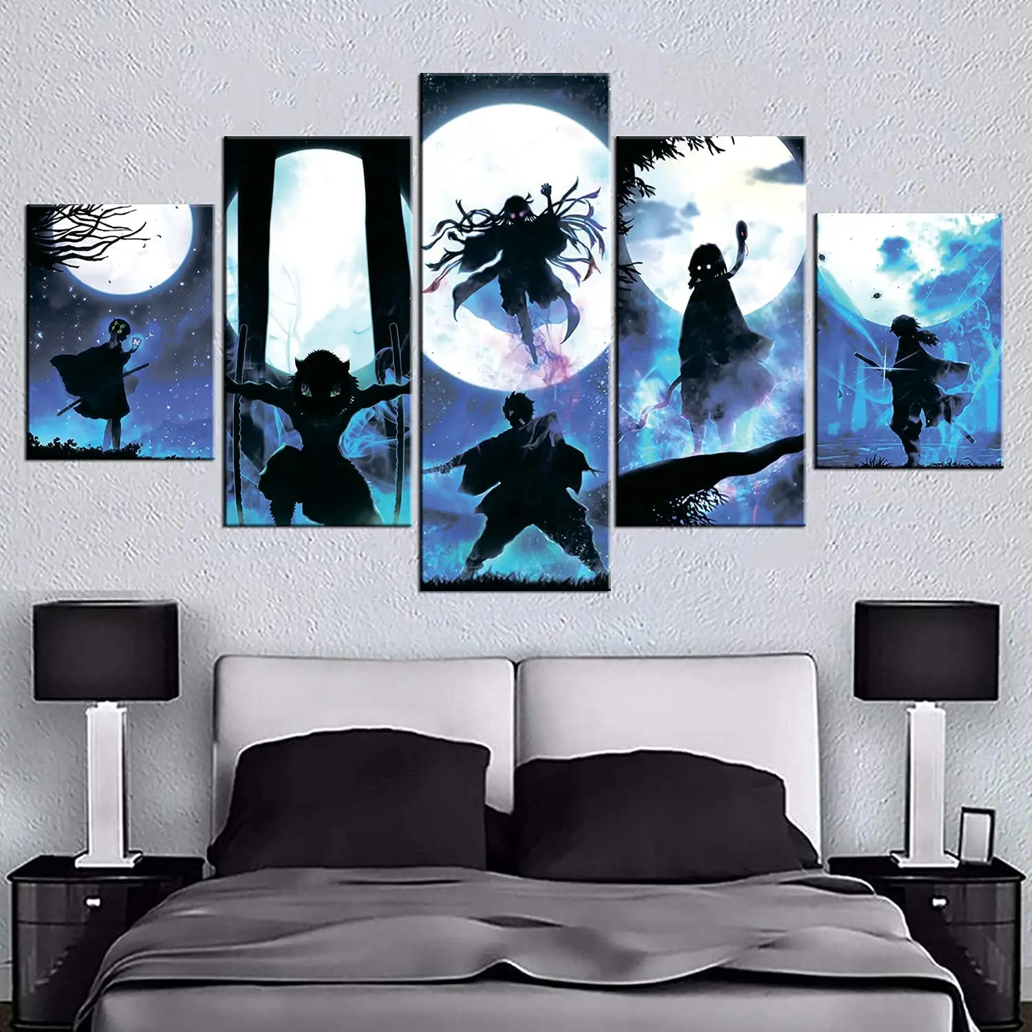 5-pieces-Anime-Canvas-Wall-Art-Demon-Slayer-Posters-HD-Print-Painting ...