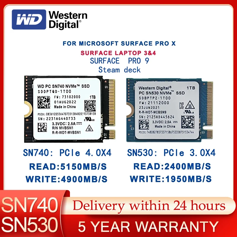 Western Digital WD SN740 SN530 M.2 2230 SSD 1TB 2TB 512GB NVMe PCIe ...
