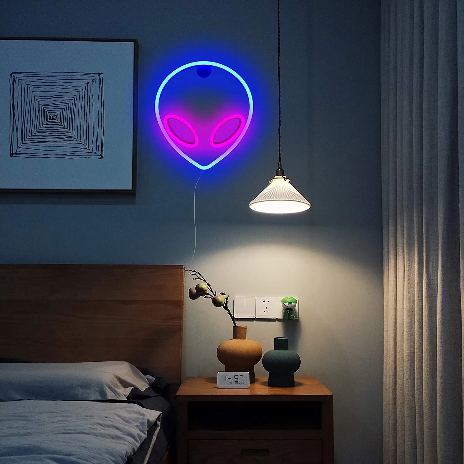 LED-Alien-Neon-Light-Sign-Wall-Hanging-USB-Battery-Operated-Night-Lamp ...