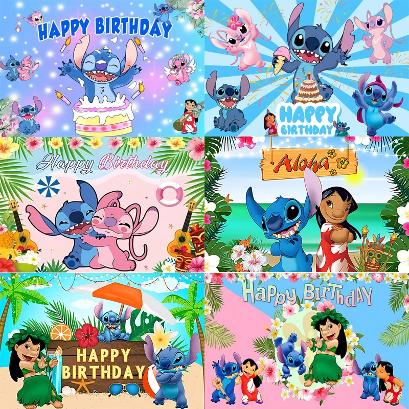 Disney-Lilo-Stitch-Party-Backdrops-Children-s-Happy-Birthday-Decoration ...