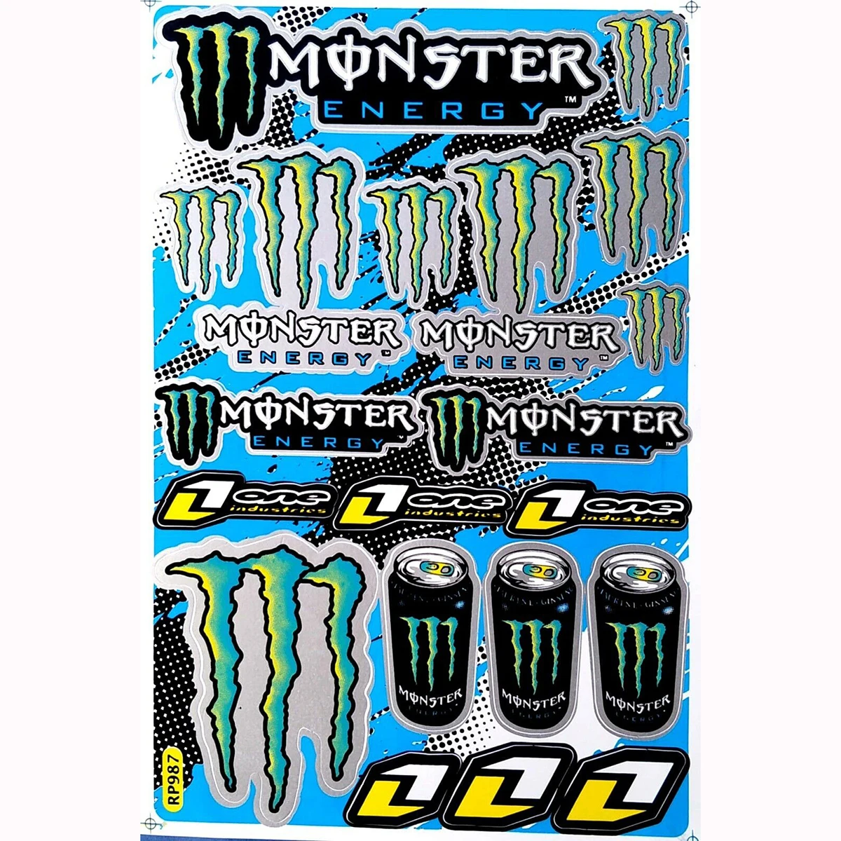 Monster Energy Blue Stickers