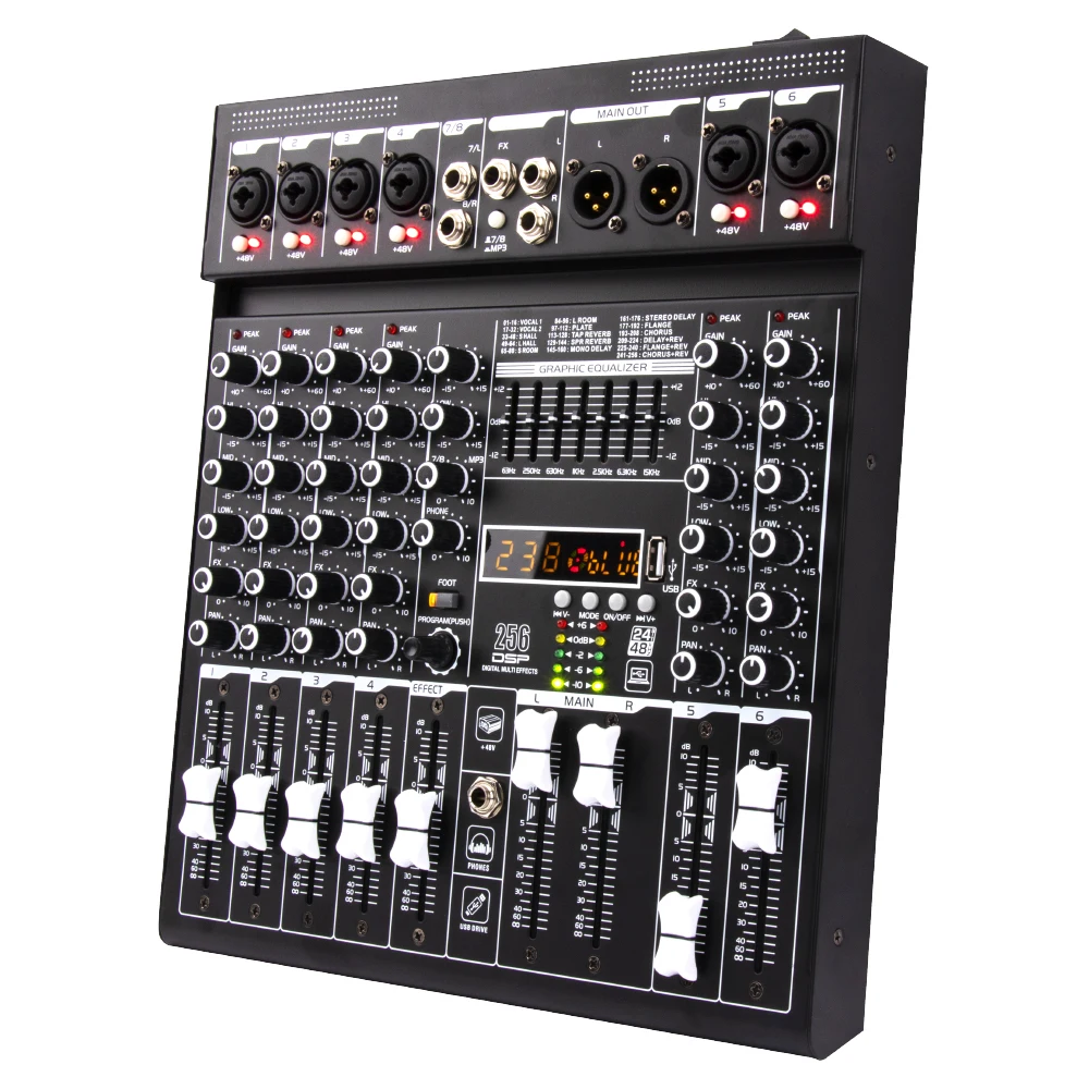 8-channel-mixer-professional-portable-mixer-bluetooth-USB-computer ...