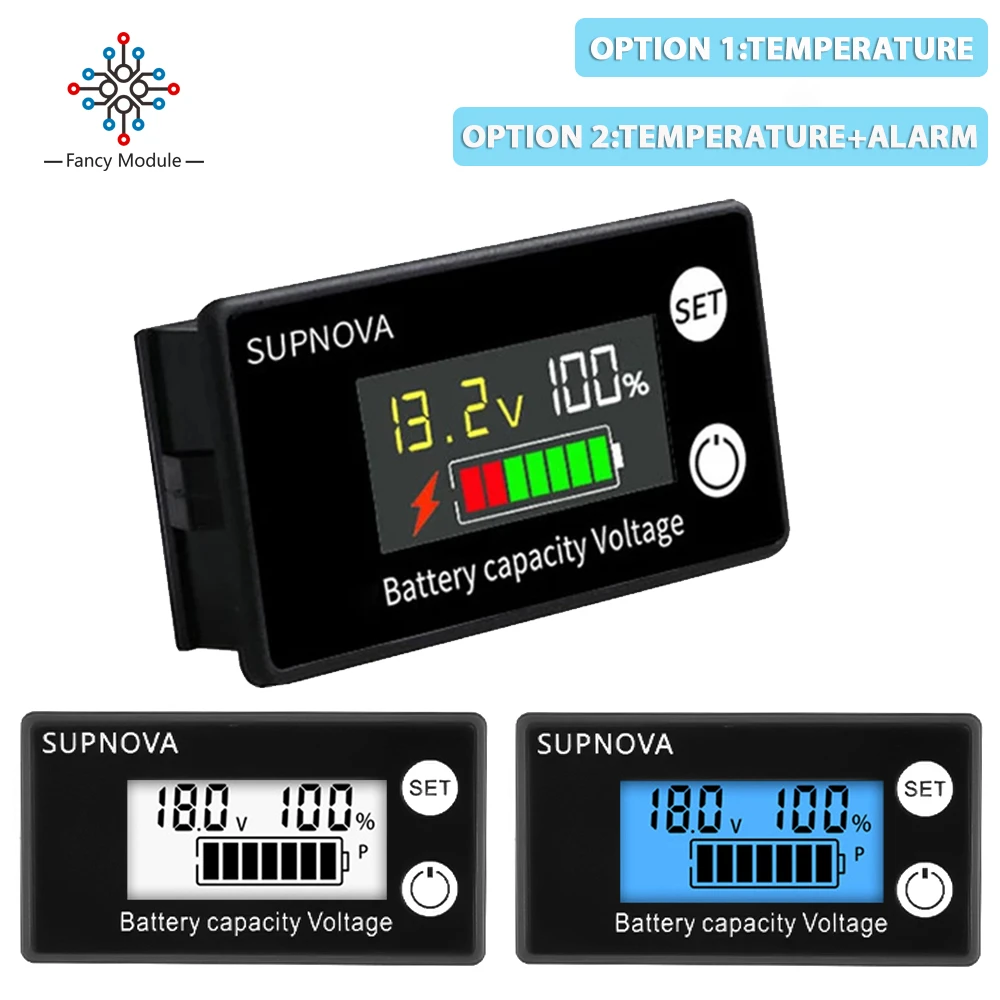 DC8 100V Battery Capacity Indicator LCD Digital Electricity Meter Lead ...