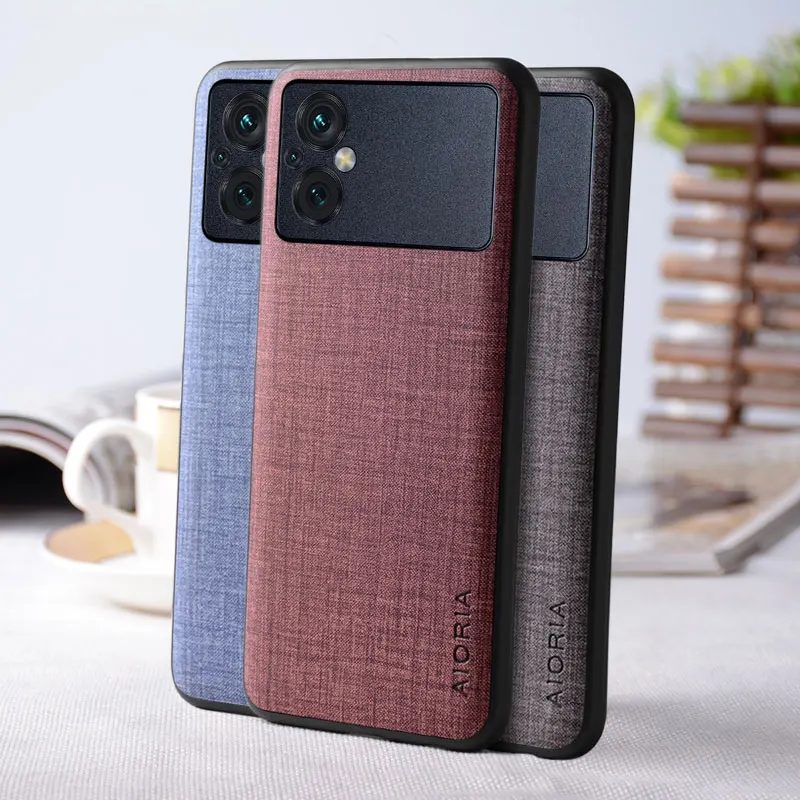 Case for Xiaomi Poco M5 M5S funda Textile texture leather Soft TPU&Hard ...