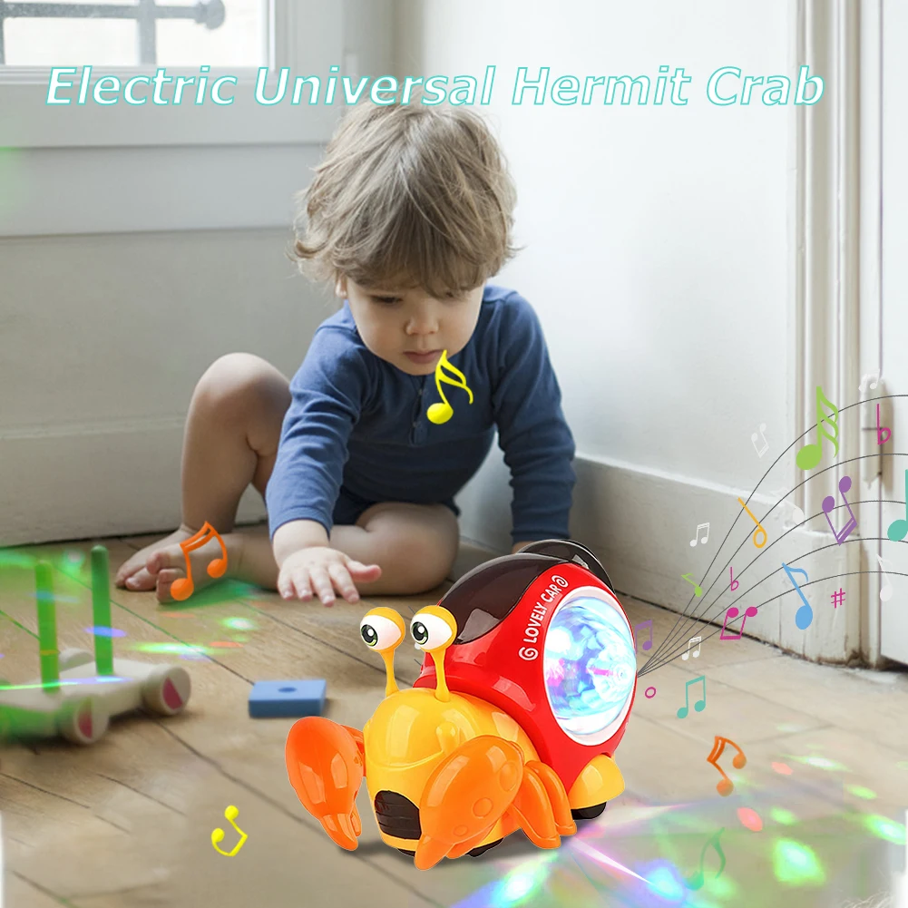 Led Light Crawling Crab Toy Movable With Music Electric Dancing Crab ...