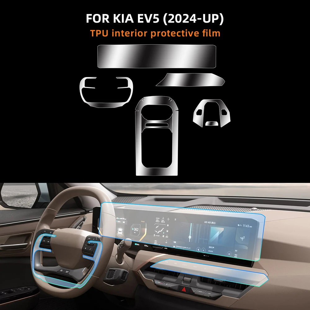 For Kia EV5 2024 2025 Car Center Console Media Dashboard Navigation TPU ...