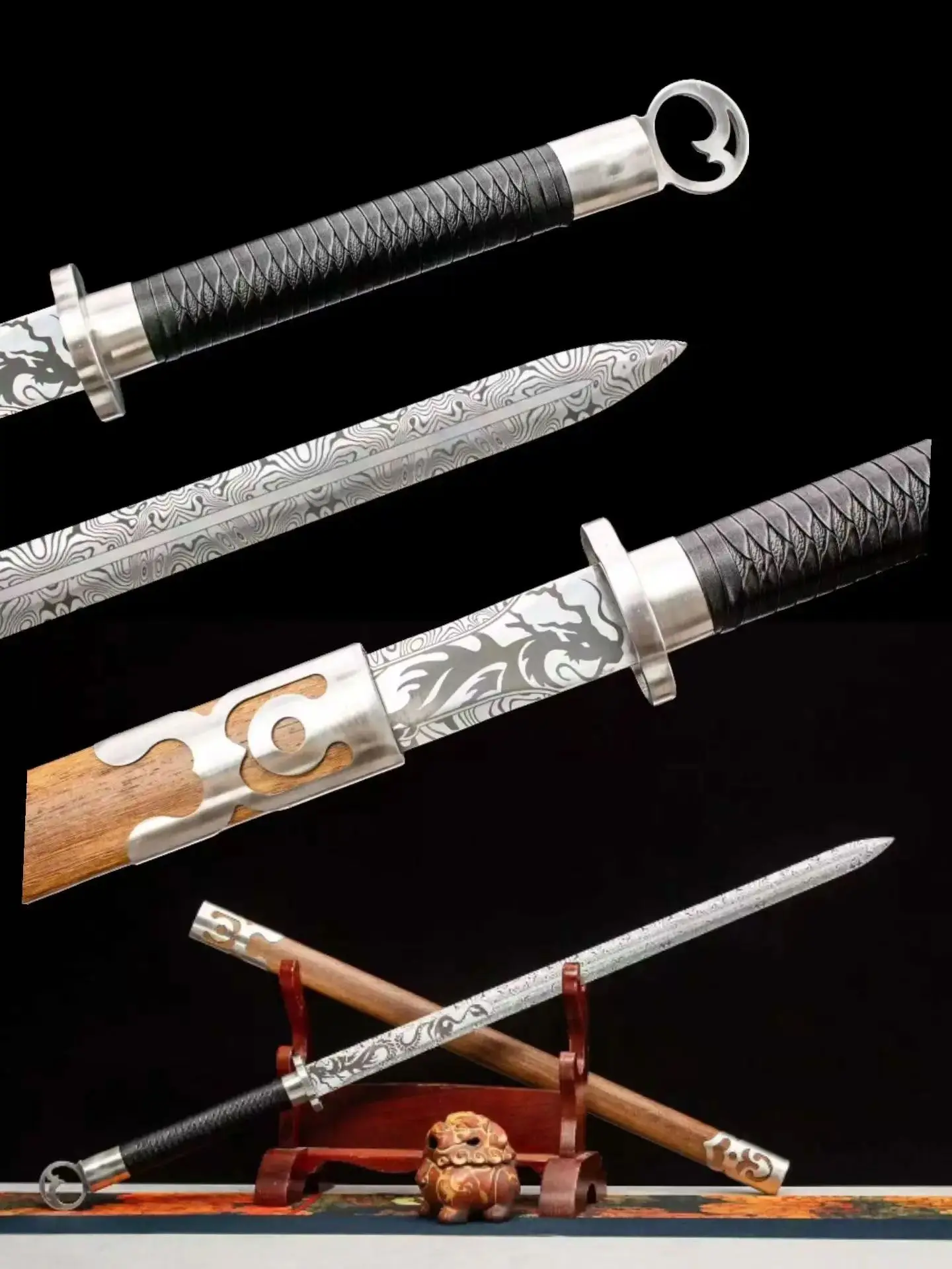 Chinese-Kungfu-Wushu-Martial-Art-Battle-Sword-Real-Handmade-Multi ...