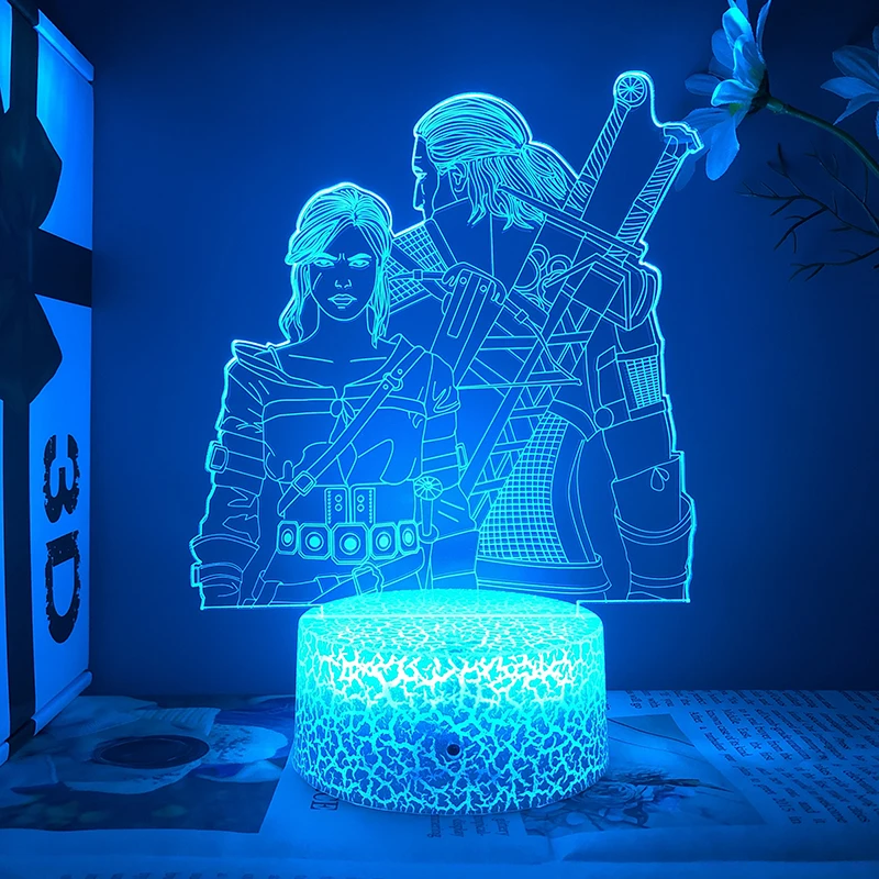 Witcher-Figure-3d-Led-Lamp-For-Bedroom-Acrylic-Standing-Rechargeable ...