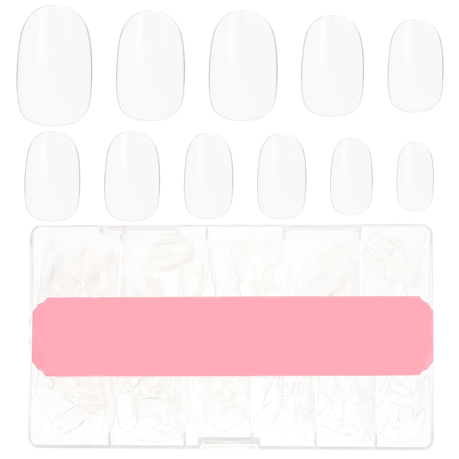 Fake Nails Ultra Thin Clear Square Full Cover Nail Tips Short Removable ...