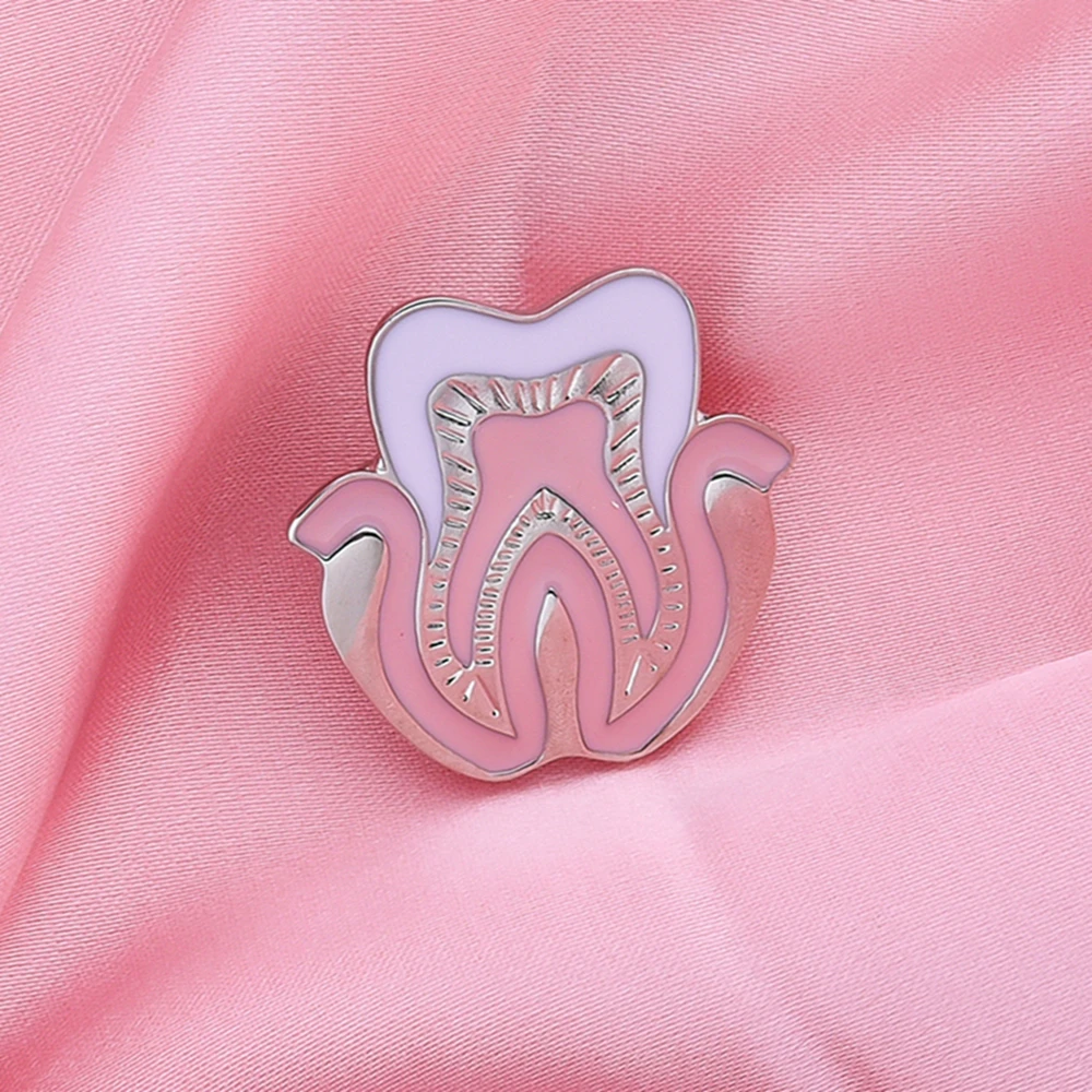 Catuni-Rosa-Dentes-Esmalte-Broche-Pin-Bonito-Distintivo-de-Medicina ...