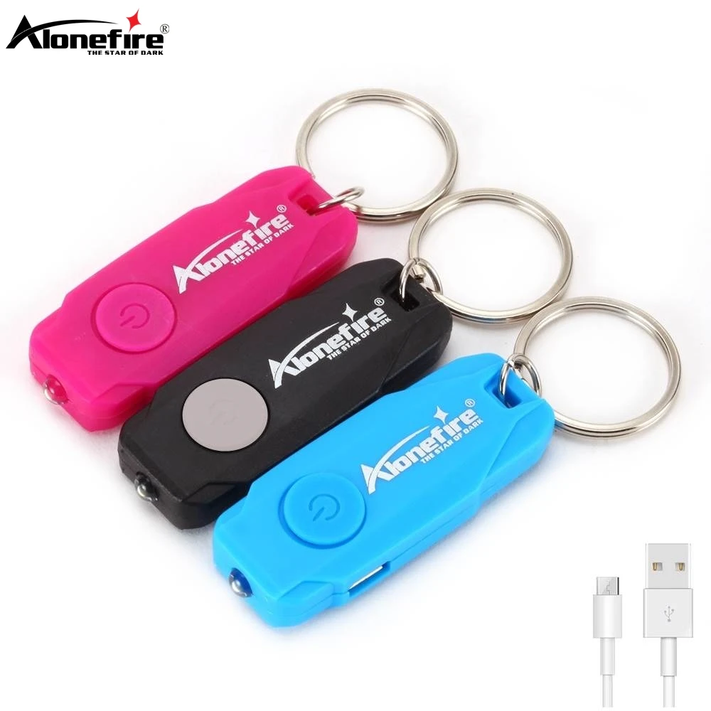 Mini LED Keychain Light USB Rechargeable Cool Flashlight Student Child ...