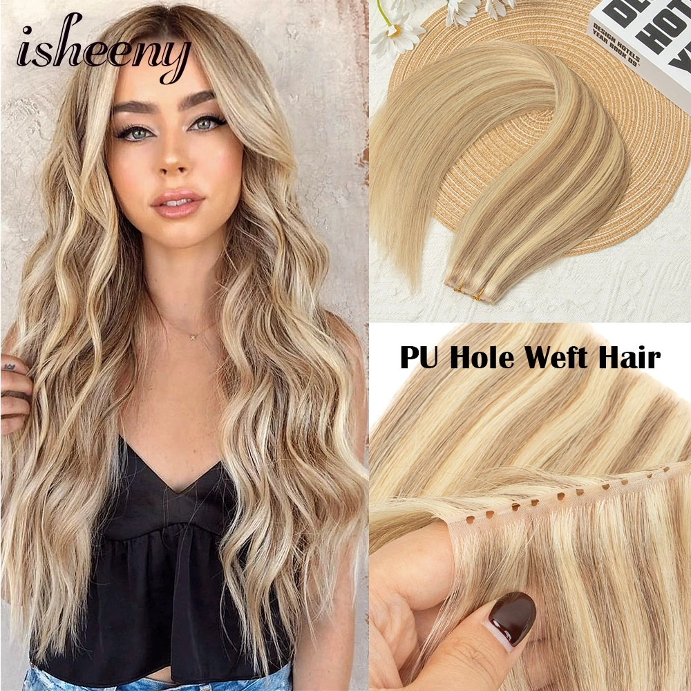 Double-Inject-XO-Hole-Weft-Human-Hair-Extensions-16-24-Invisible-Twin ...