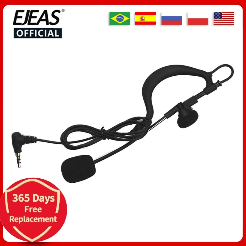 Original Motorcycle Helme Interphone 3.5mm Jack Headset Microphone Mic ...