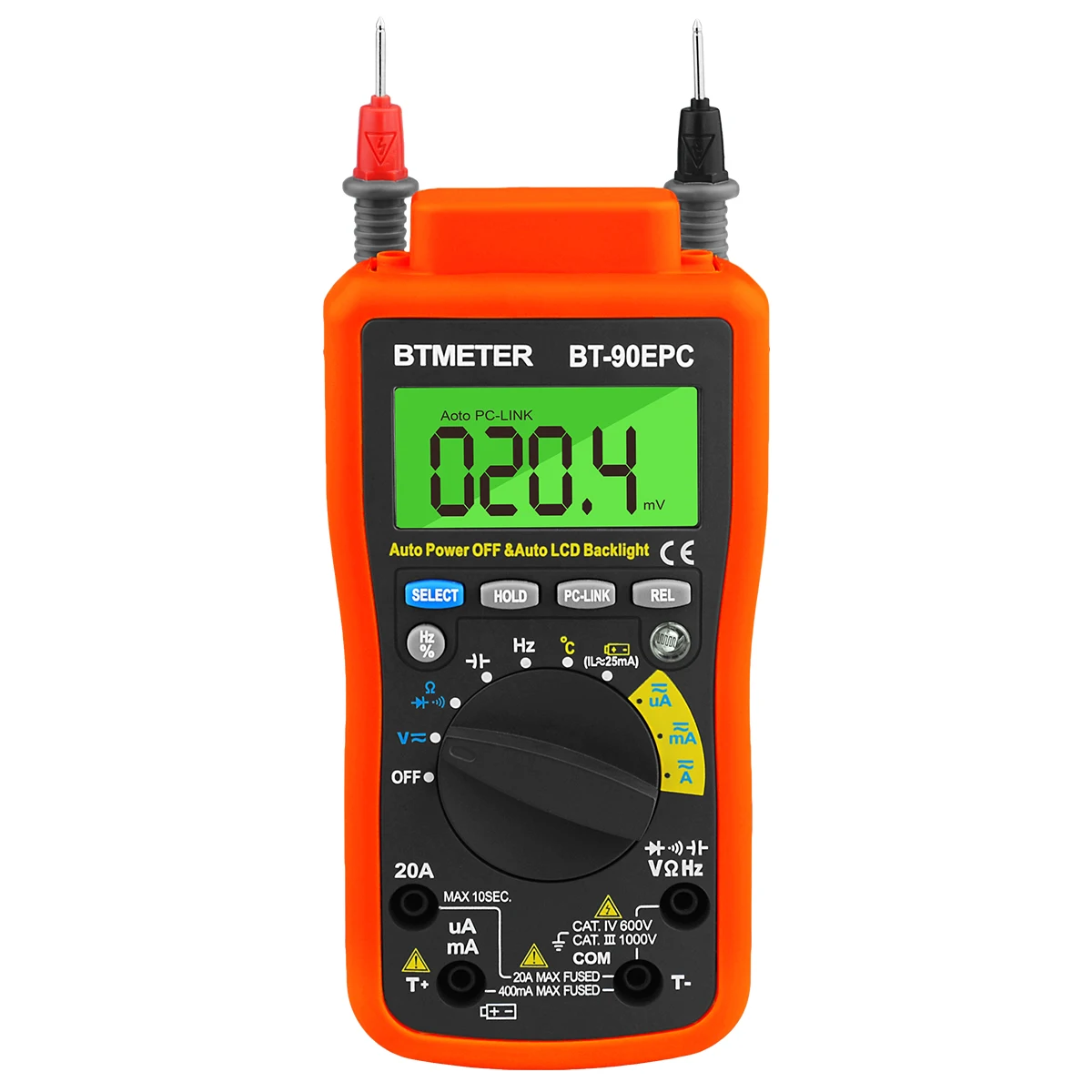 BTMETER multímetro Digital de 4000 recuentos, medidor de corriente de ...