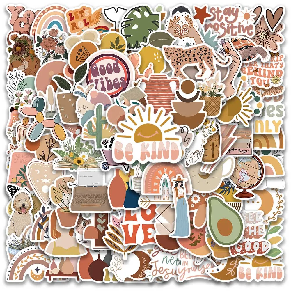 10/50/100PCS Retro Cartoon Art Bohemian Aesthetic Stickers Graffiti ...