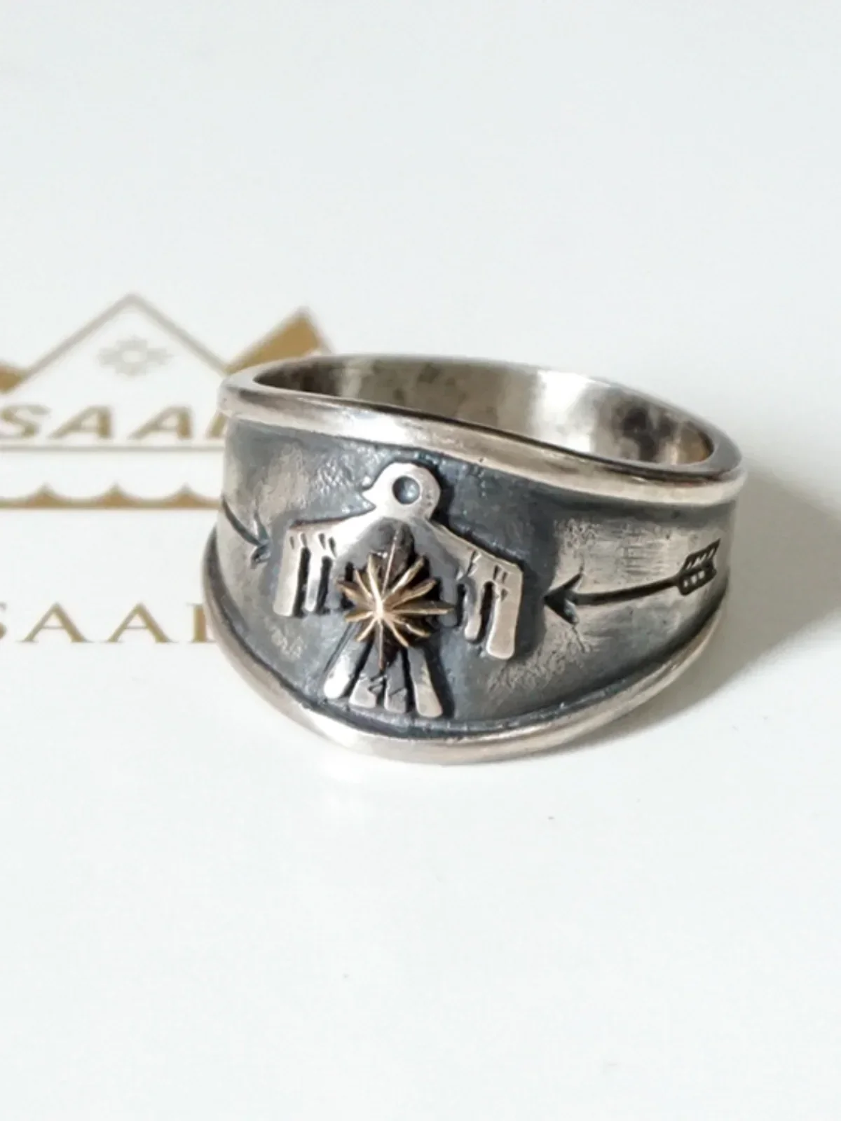 XiYuan-Silver-Color-Thunderbird-Ring-Man-Retro-Niche-Old-Style-Indian ...