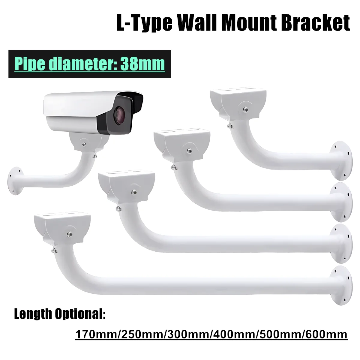 L Type Elbow Tube 200mm CCTV Stand Wall Mount Bracket Aluminum Ceiling ...