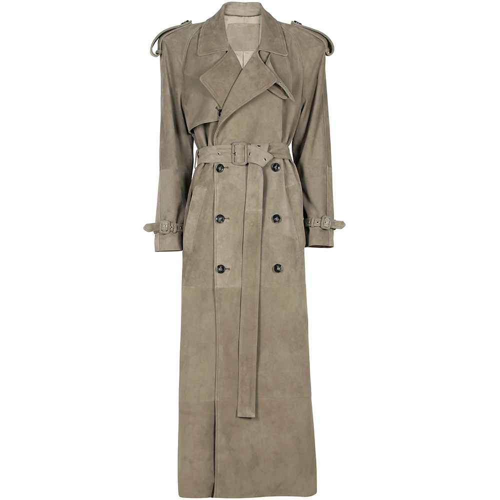 YOLOAgain-150cm-Length-Long-Real-Leather-Trench-Coat-Women-Double ...