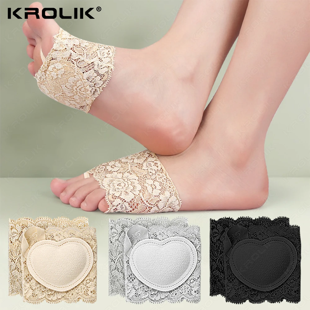 2PCS Lace Forefoot Pads for Women High Heels Half Insole Foot Care ...