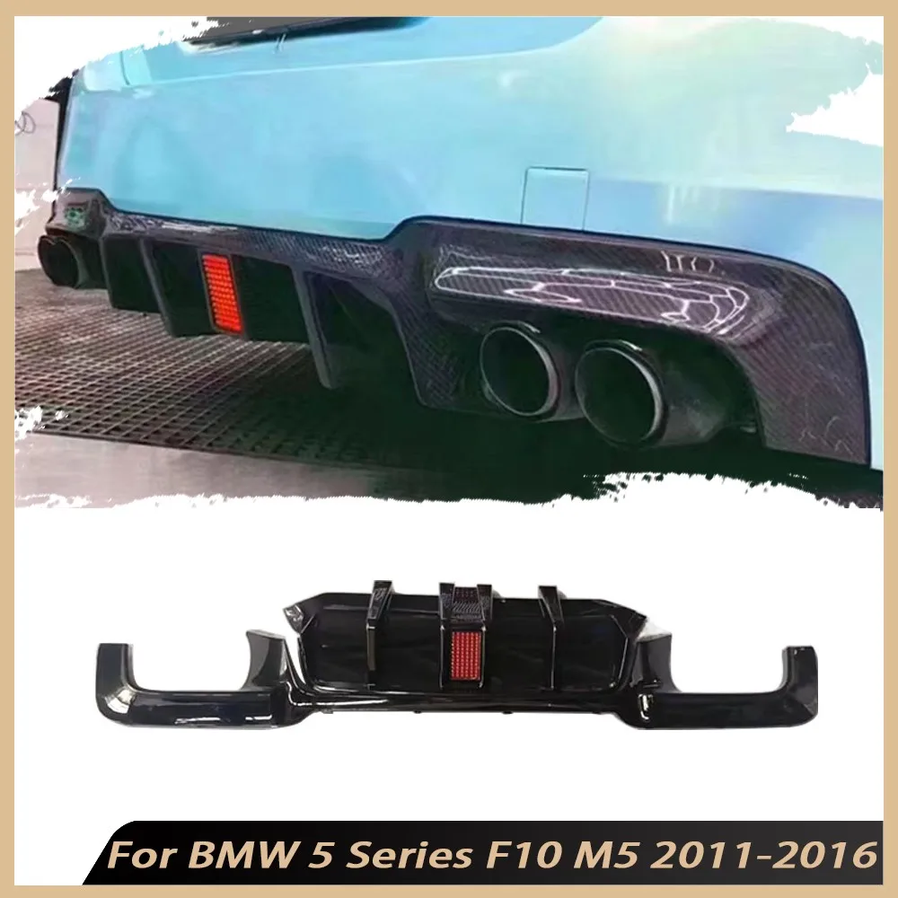 Rear Bumper Lip Diffuser Rear Diffuser With LED Light For BMW 5 Series ...