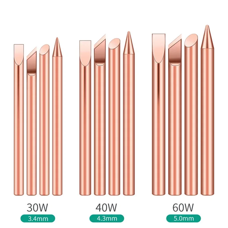 1-4Pcs-External-Heat-Soldering-Iron-Tips-30w-40w-60w-Non-magnetic-Pure ...