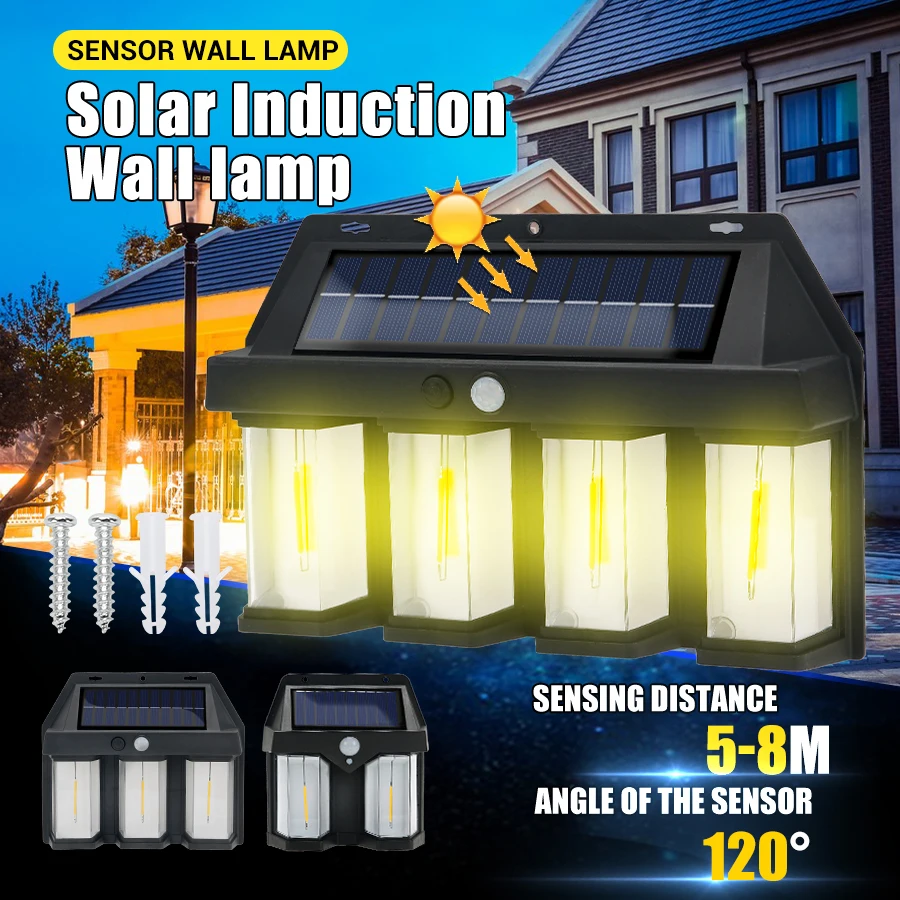 New-Upgrade-Solar-LED-Wall-Lamp-Human-Induction-3-Lighting-Modes-Outdoor-Waterproof-Garden ...