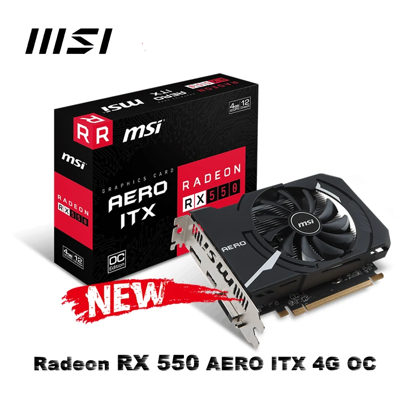 MSI-New-Radeon-RX-550-AERO-ITX-4G-OC-PCI-Express-x16-GDDR5-Video-Cards ...