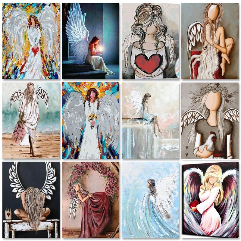 GATYZTORY-Interior-Paint-by-numbers-Angel-Acrylic-Paint-Crafts ...