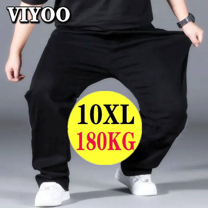 10XL المتضخم حجم كبير سراويل تقليدية سوداء رجالي Sweatpants مرونة الخصر الرياضة ركض السراويل ...