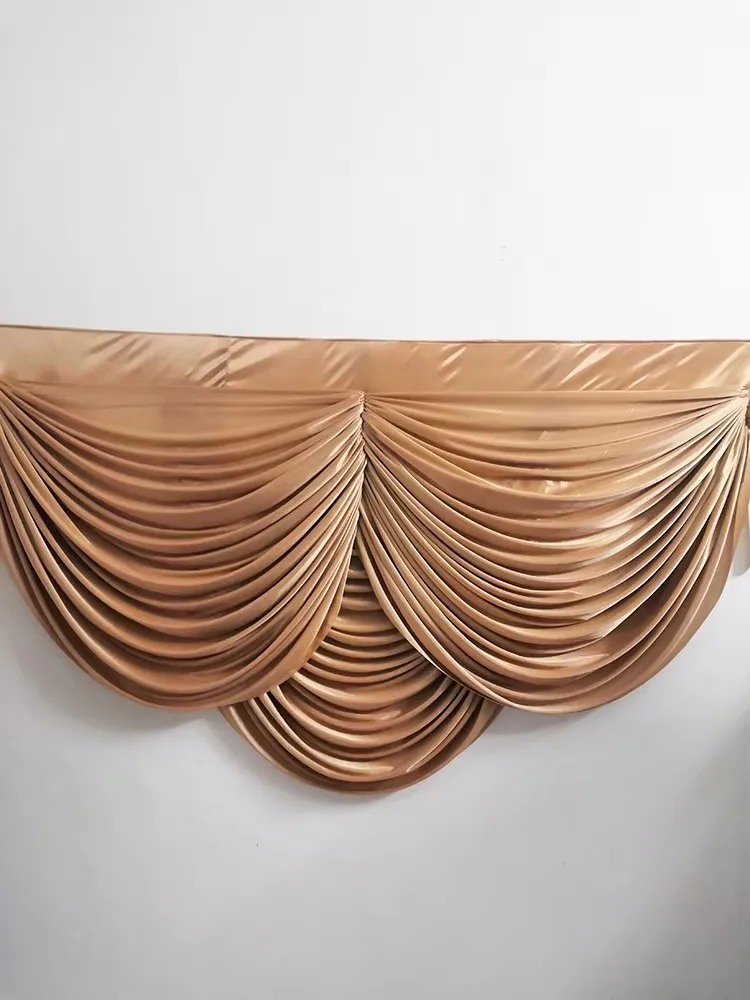 3/6Meters Long Luxury Ice Silk Swag Drape Valance For Backdrop Curtain ...