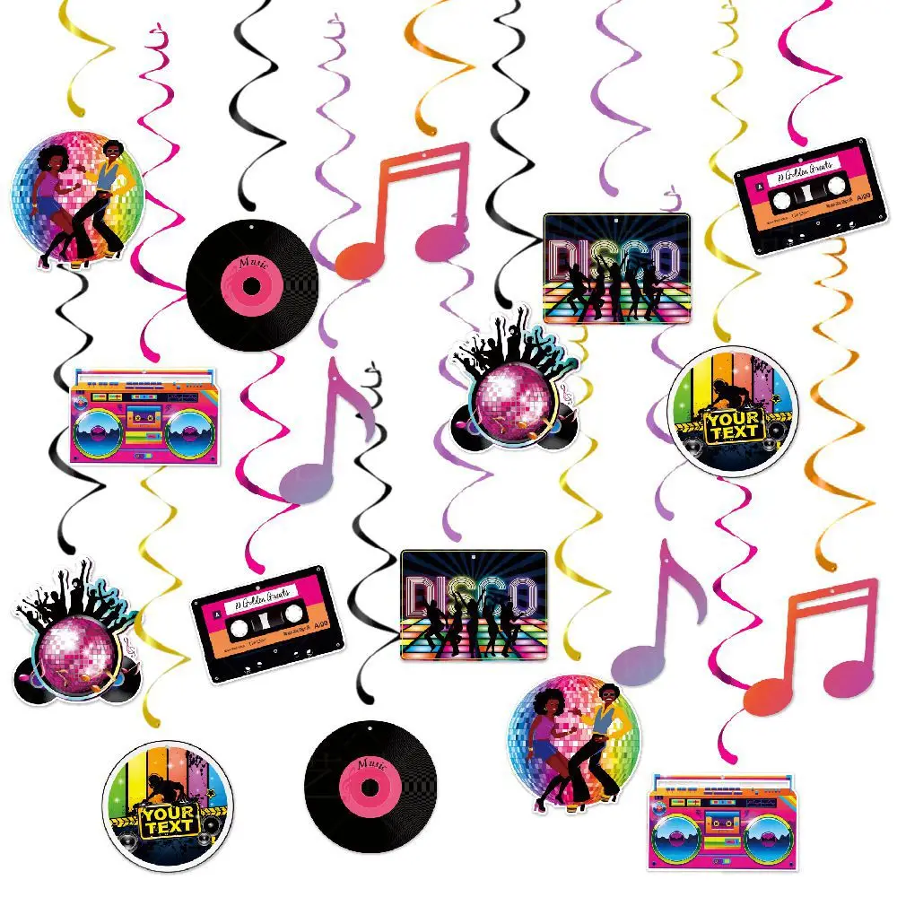 Back-To-The-80-s-Party-Disco-Banner-R-dio-Musical-Teto-Pendurado-Decora ...
